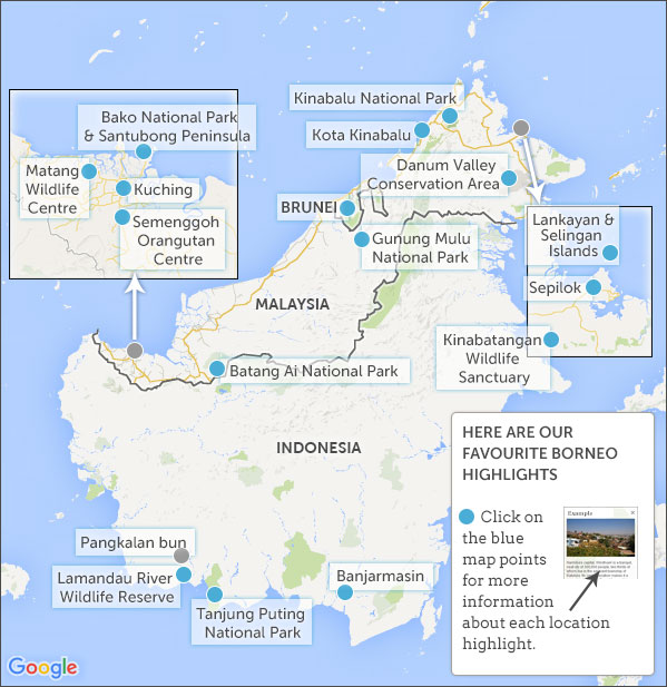 Borneo highlights. Responsible travel guide to Borneo's highlights