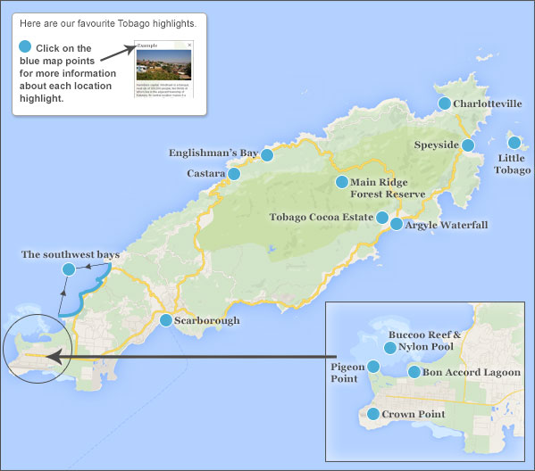 Where to go in Tobago. Tobago highlights and best places to go